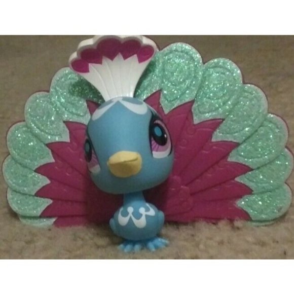 Hasbro | Toys | Rare Littlest Pet Shop Lps Sparkle Glitter Peacock ...